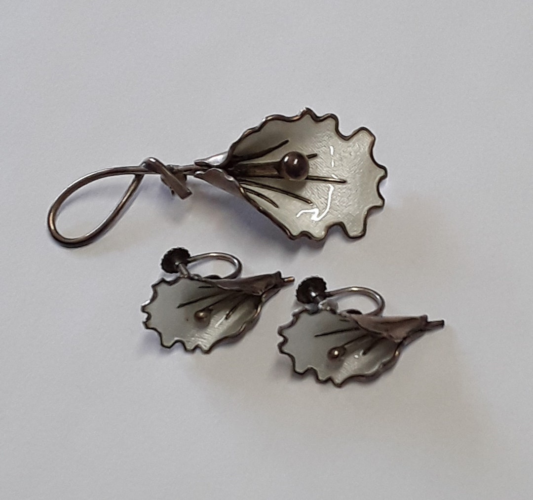 Mid Century Aksel Holmsen (of Norway) Sterling Silver and Guilloche ...