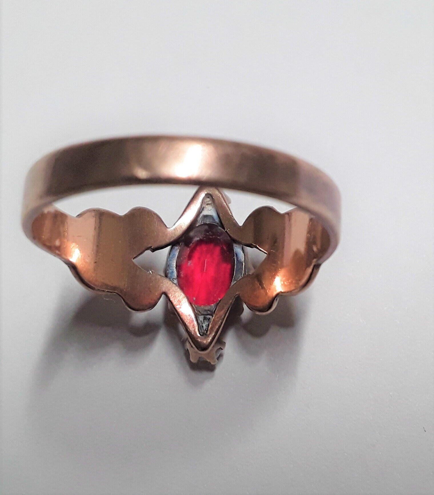 Antique Victorian 10k Rose Gold, Red Spinel, and Seed Pearl Woman's ...
