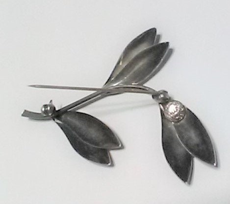 Vintage Jens Tage Hansen of Denmark Sterling Silver Modernist Plant ...