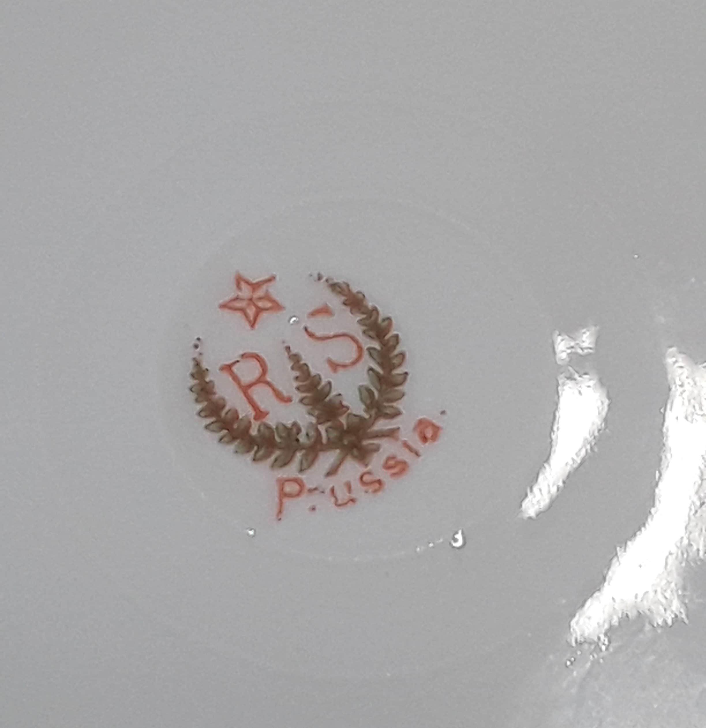 Two Antique R.S. Prussia Red Mark Porcelain Plates, With Flowers and ...