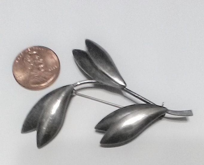 Vintage Jens Tage Hansen of Denmark Sterling Silver Modernist Plant ...