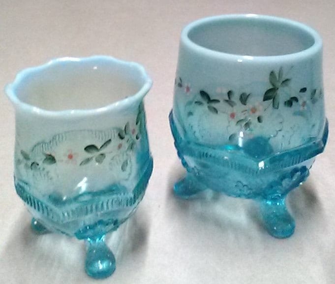 Antique Model Flint Glass Co/glass Works (albany, IN) Blue Opalescent ...