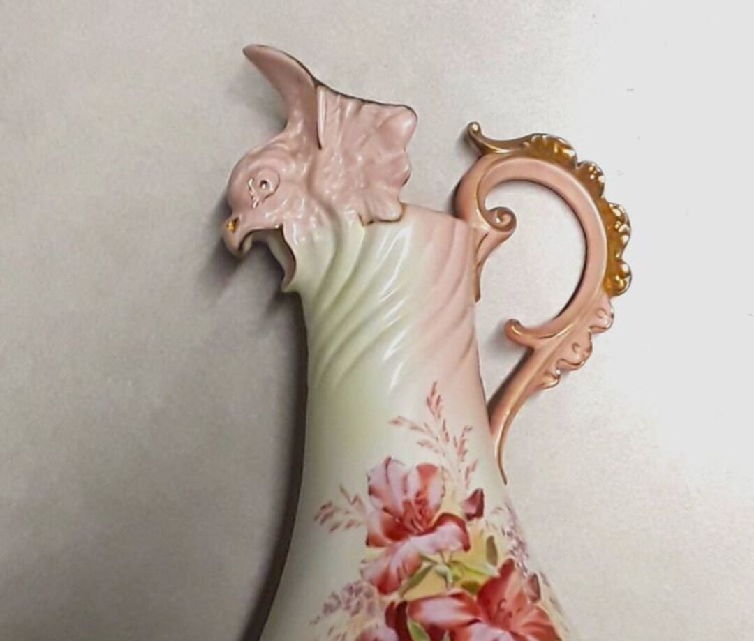 Antique Robert Hanke (of Austria) Pottery Pitcher/ewer 'with Spout and ...