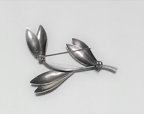 Vintage Jens Tage Hansen of Denmark Sterling Silver Modernist Plant ...