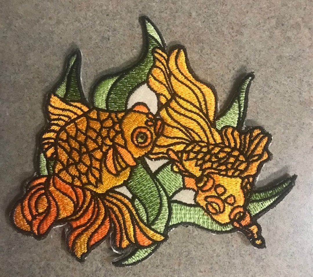 Goldfish Embroidered Iron on Patch - Etsy