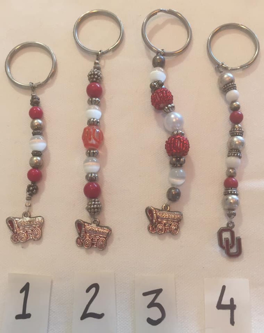 Beaded Oklahoma Keychain - Etsy