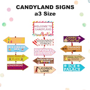 Candyland Directional Signs Printable - Etsy Canada