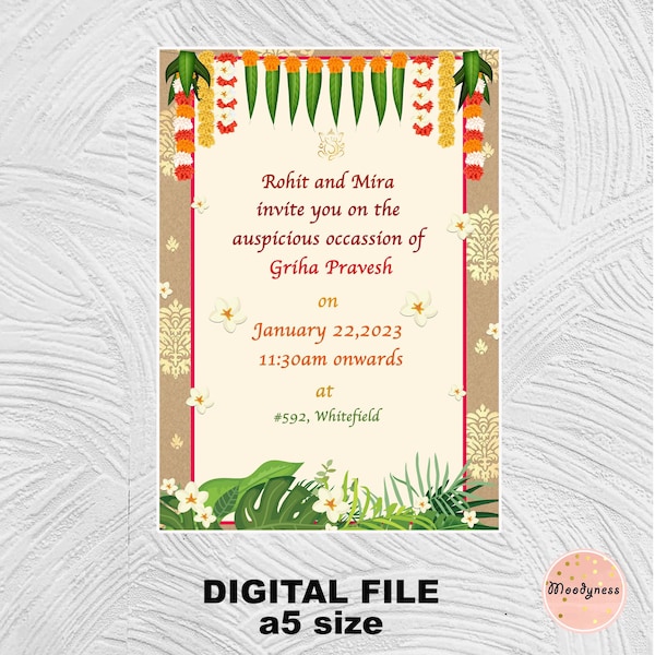 Indian House Warming Invitation - Etsy