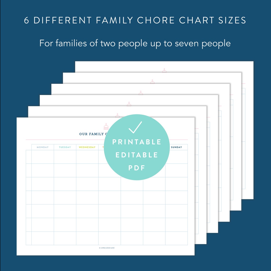 Printable Family Chore Chart Kit Printable & Editable Chore Chart ...