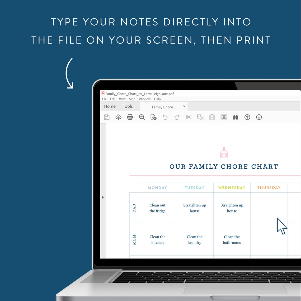 Printable Family Chore Chart Kit Printable & Editable Chore Chart ...