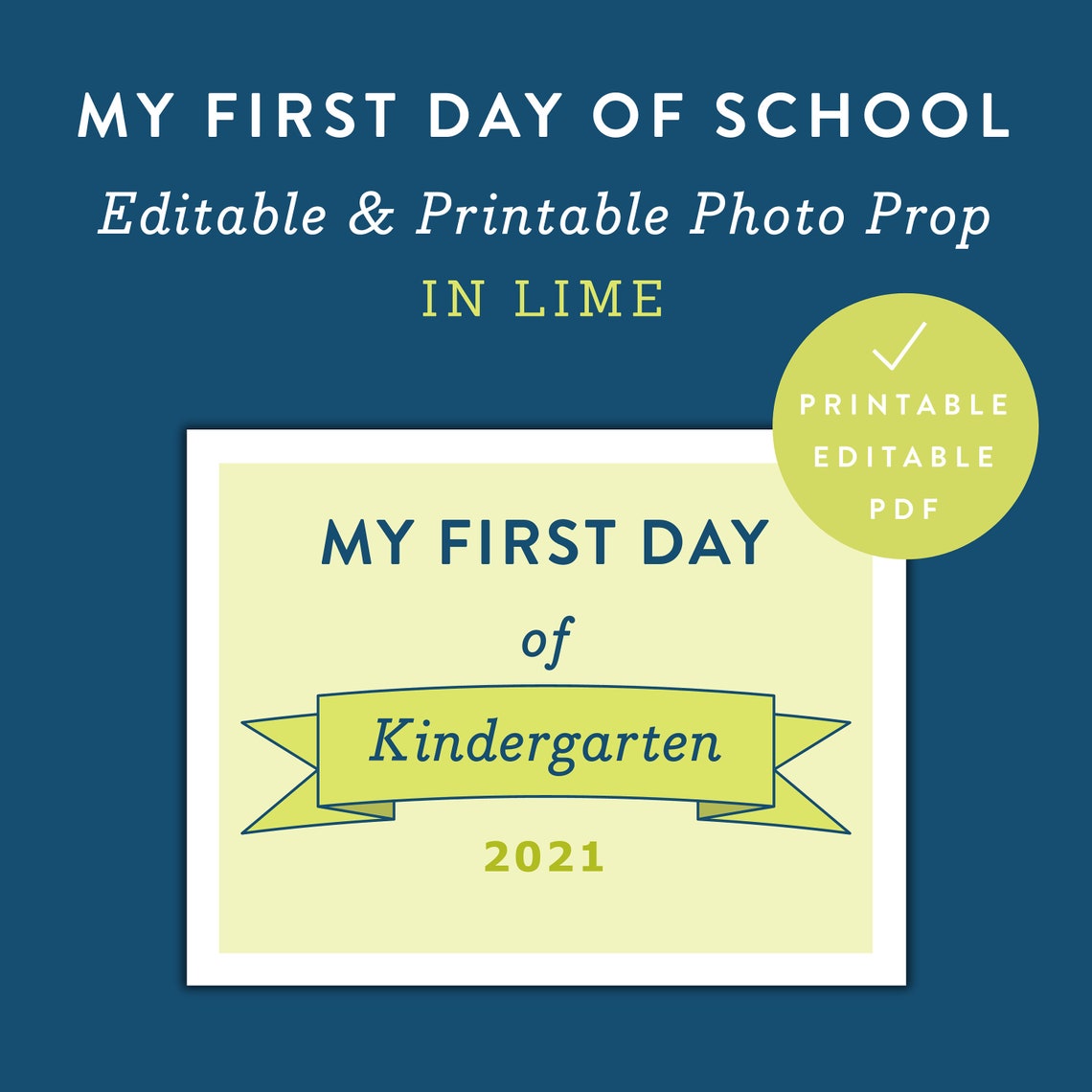 Printable First Day Of School Sign For Every Grade In LIME Back To Printable First Day Of School Sign For Every Grade In LIME Back To