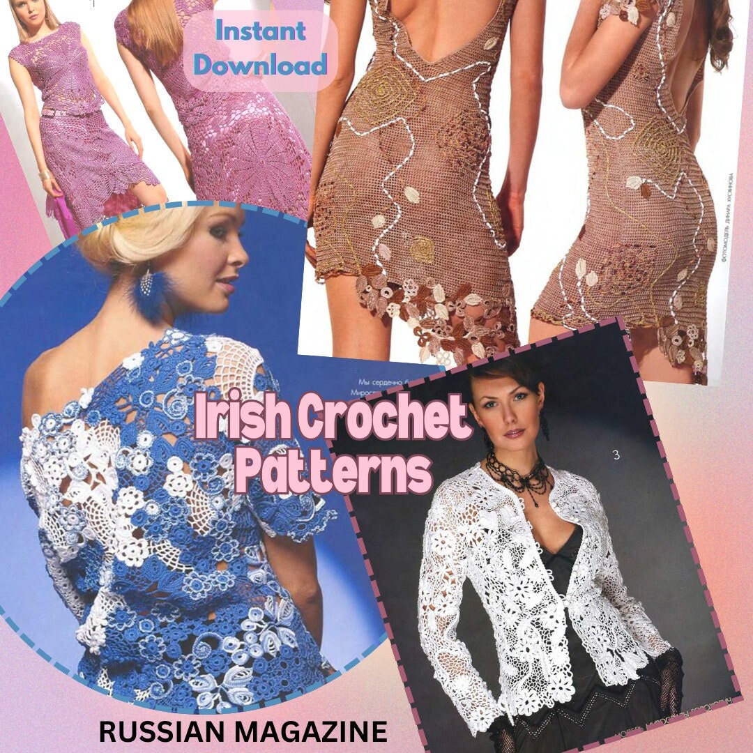 Russian Magazine Irish Crochet Patterns Irish Lace Mod 503 - Etsy