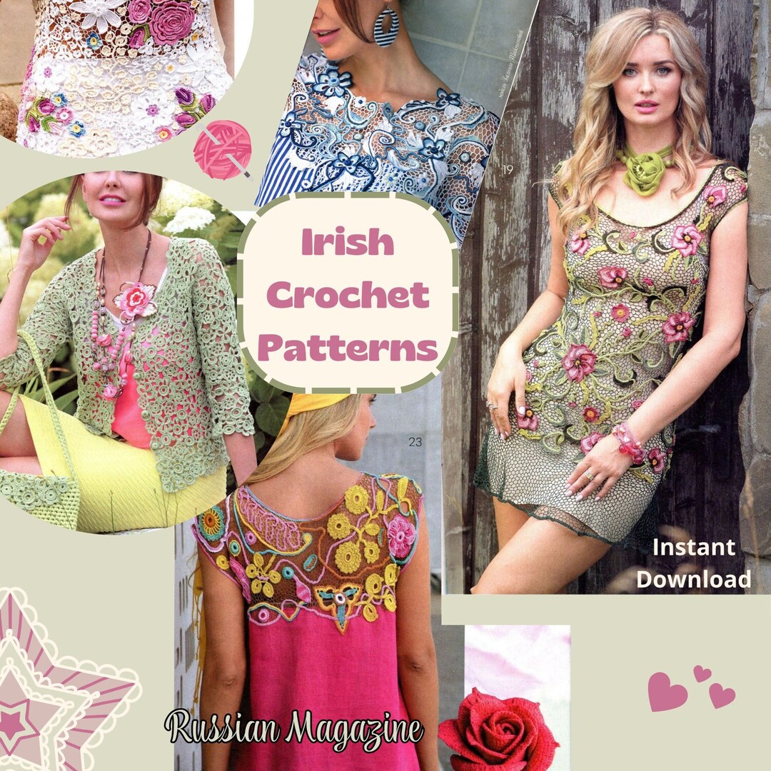 Russian Magazine Irish Crochet Patterns Irish Lace Mod 620 - Etsy