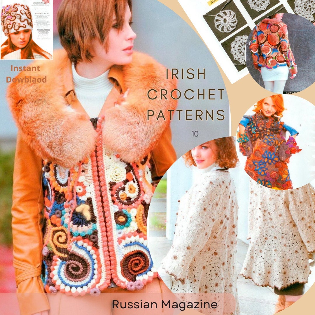 Russian Magazine Irish Crochet Patterns Irish Lace Mod 591 - Etsy