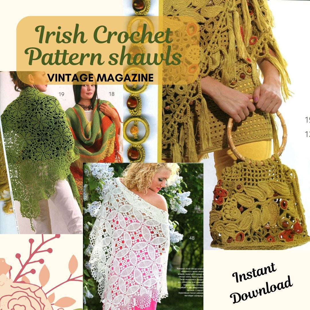 Irish Crochet Patterns: Diagrams and Photos From Vintage Magazines - Etsy