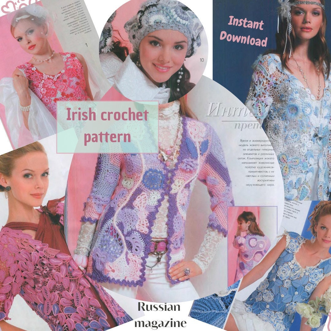 Russian Magazine Irish Crochet Patterns Irish Lace Mod 530 - Etsy