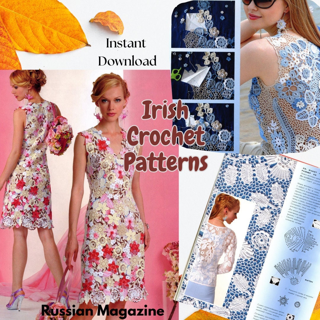 Russian Magazine Irish Crochet Patterns Irish Lace Mod 535 - Etsy