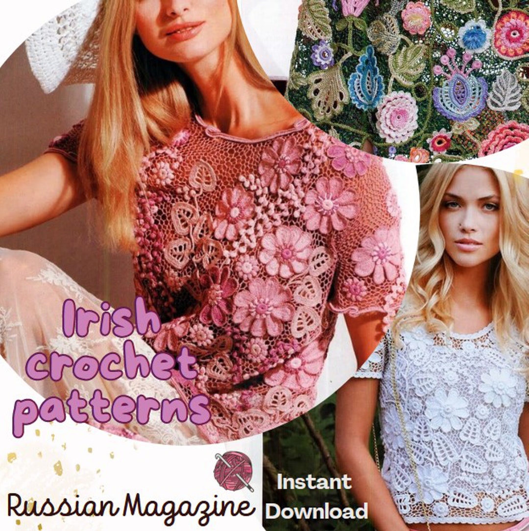 Russian Magazine Irish Crochet Patterns Irish Lace Mod 586 - Etsy