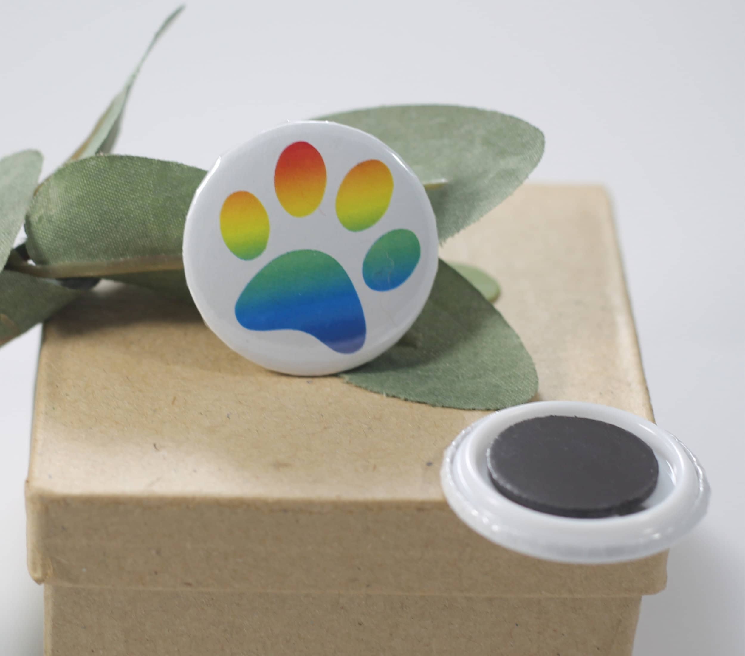 Furry Rainbow Paw Print Magnet - Pride Paw - Fridge Magnet - Furry ...