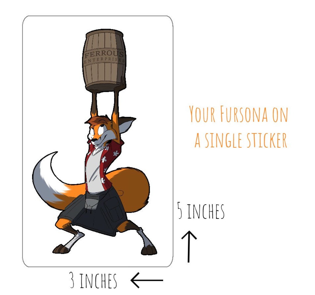 Custom Fursona Sticker 3 Inches X 5 Inches - Etsy
