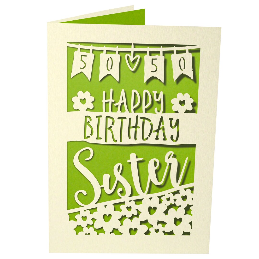 Happy Birthday Sister Card Special Sister Papercut Birthday Card ...