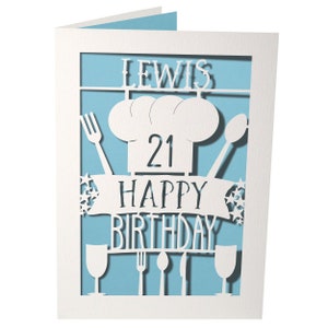 Birthday Card for Chef / Baker / Cook / Foodie Lover. Personalised With ...