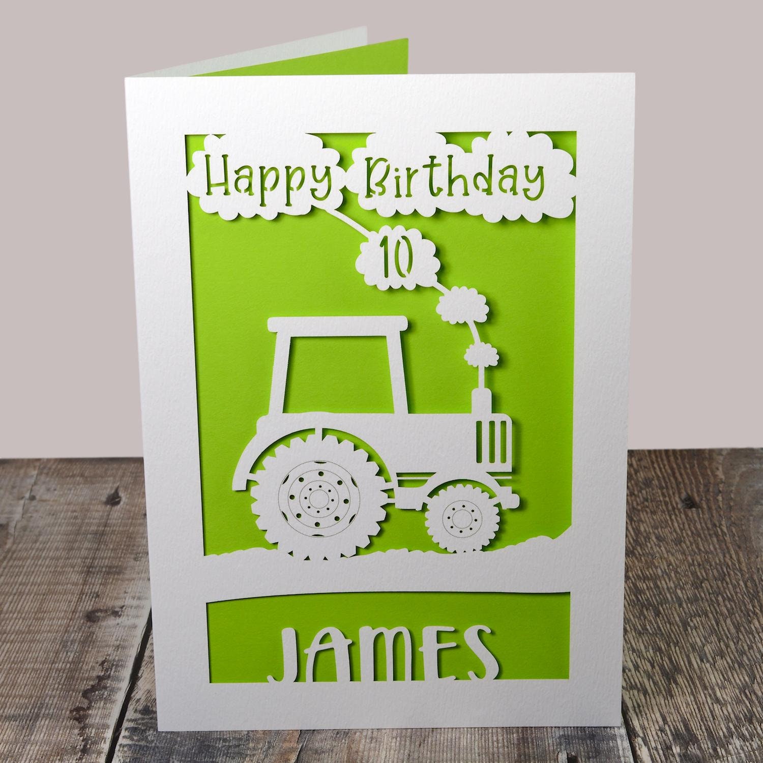 Tractor Birthday Card ANY AGE Personalised Name and Age / Farm | Etsy