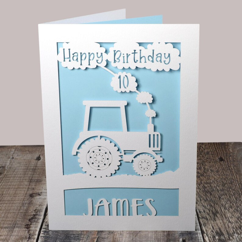 Tractor Birthday Card ANY AGE Personalised Name and Age / Farm | Etsy