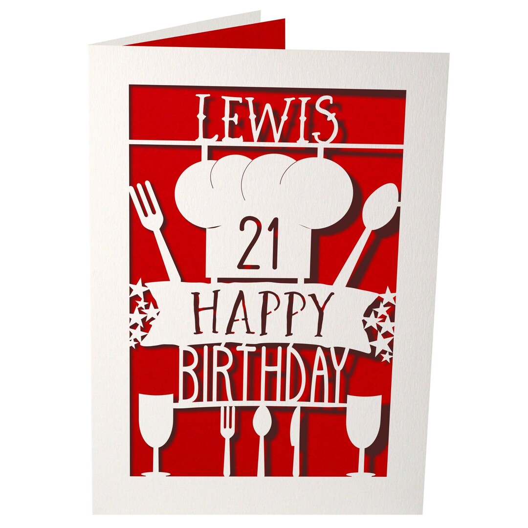 Birthday Card for Chef / Baker / Cook / Foodie Lover. Personalised With ...