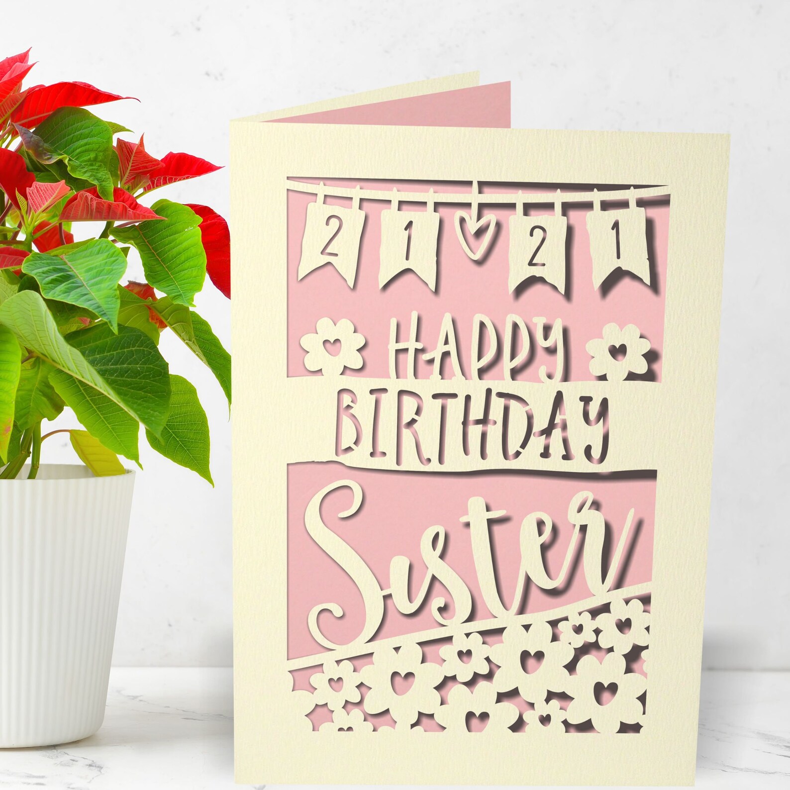 Happy Birthday Sister Card Special Sister Papercut Birthday - Etsy UK