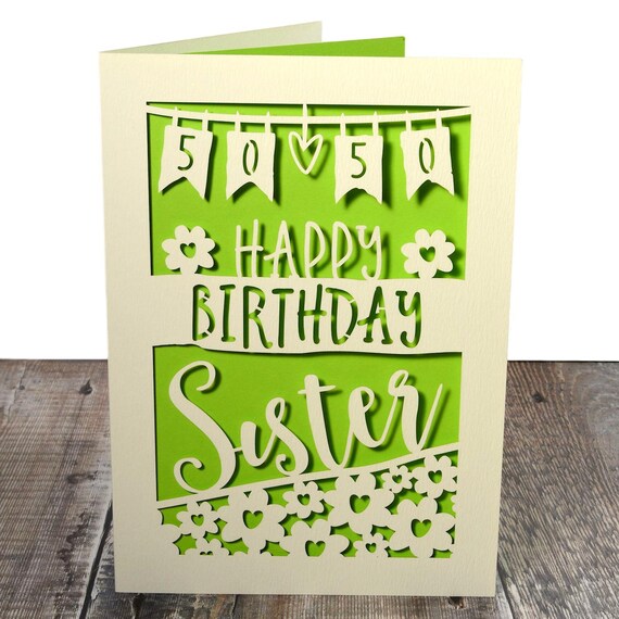 Happy Birthday Sister Card Special Sister Papercut Birthday | Etsy