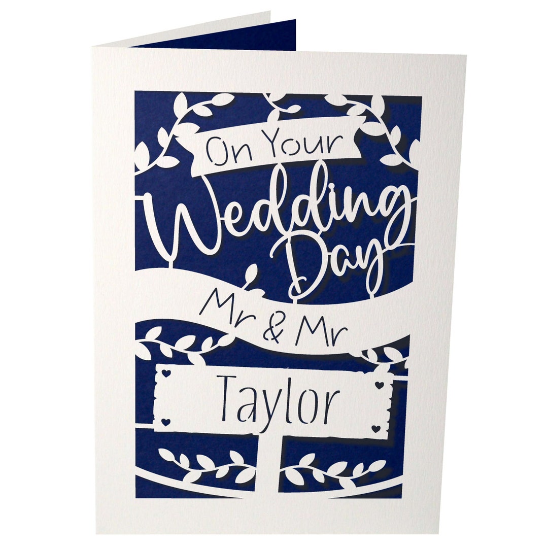 Wedding Day Card For Mr And Mr Same Sex Couple Wedding Card Personalised On Your Wedding Day Card 
