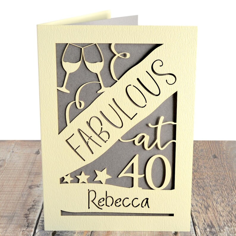 40th Birthday Card Personalised Fabulous at 40 OR ANY AGE Card | Etsy UK