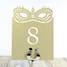 Masquerade Ball Table Number Cards / Masquerade Ball Table Decorations ...