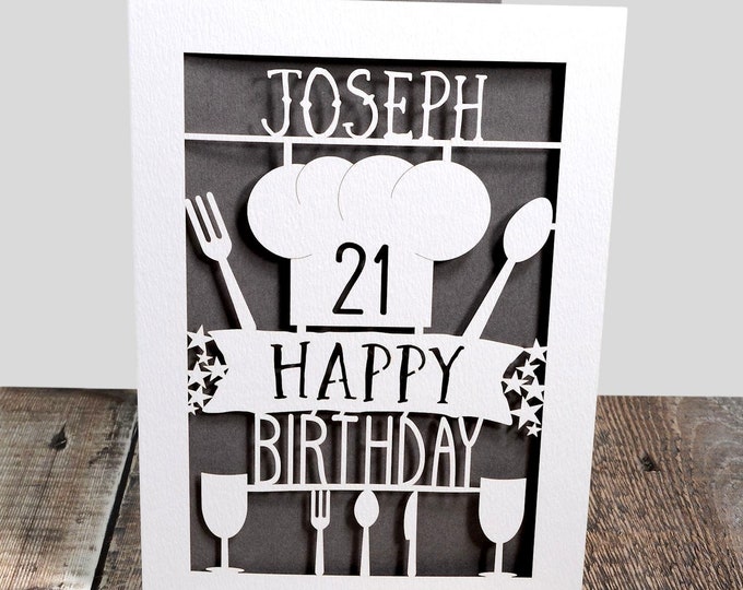 Birthday Card for Chef / Baker / Cook / Foodie Lover. | Etsy UK