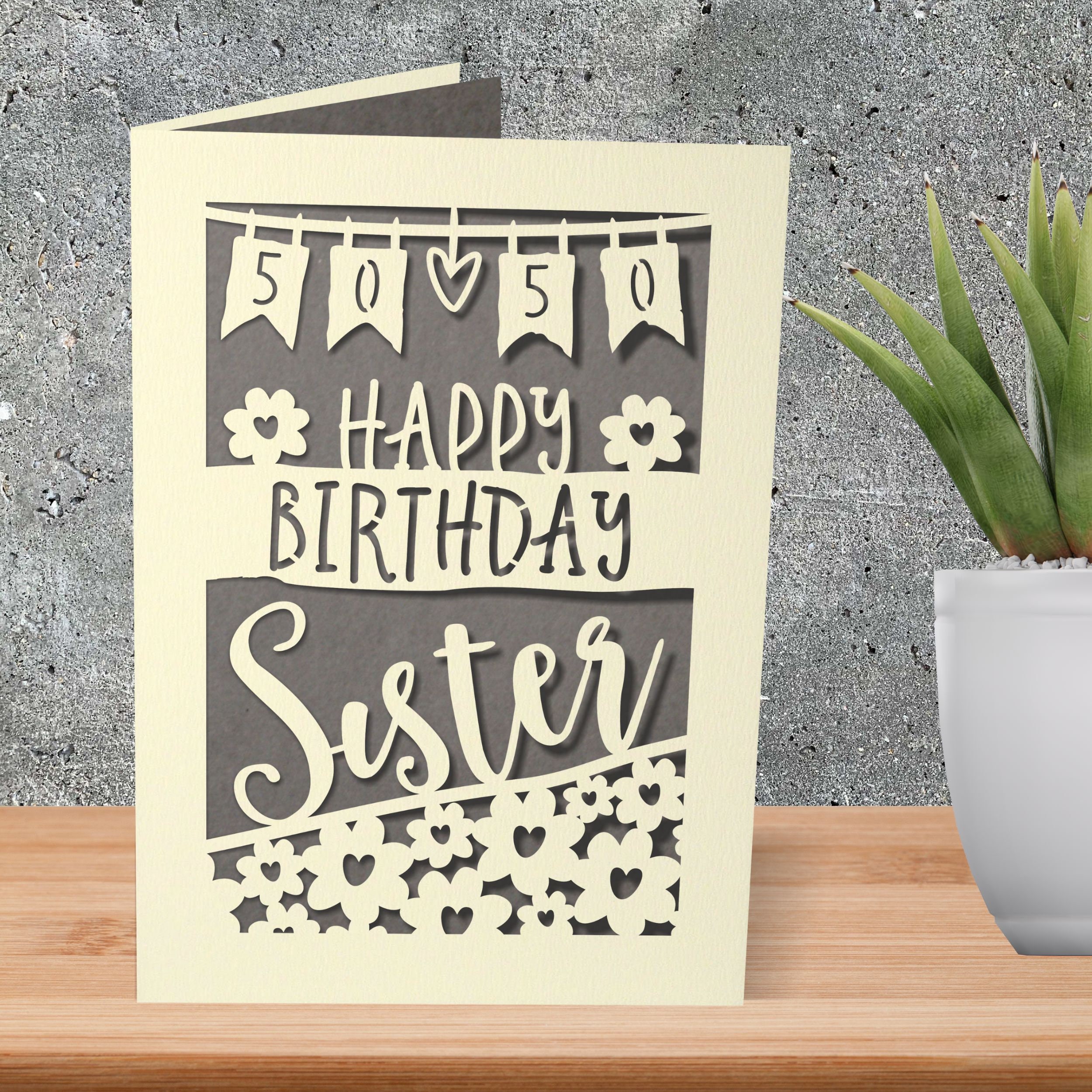 Happy Birthday Sister Card Special Sister Papercut Birthday - Etsy UK