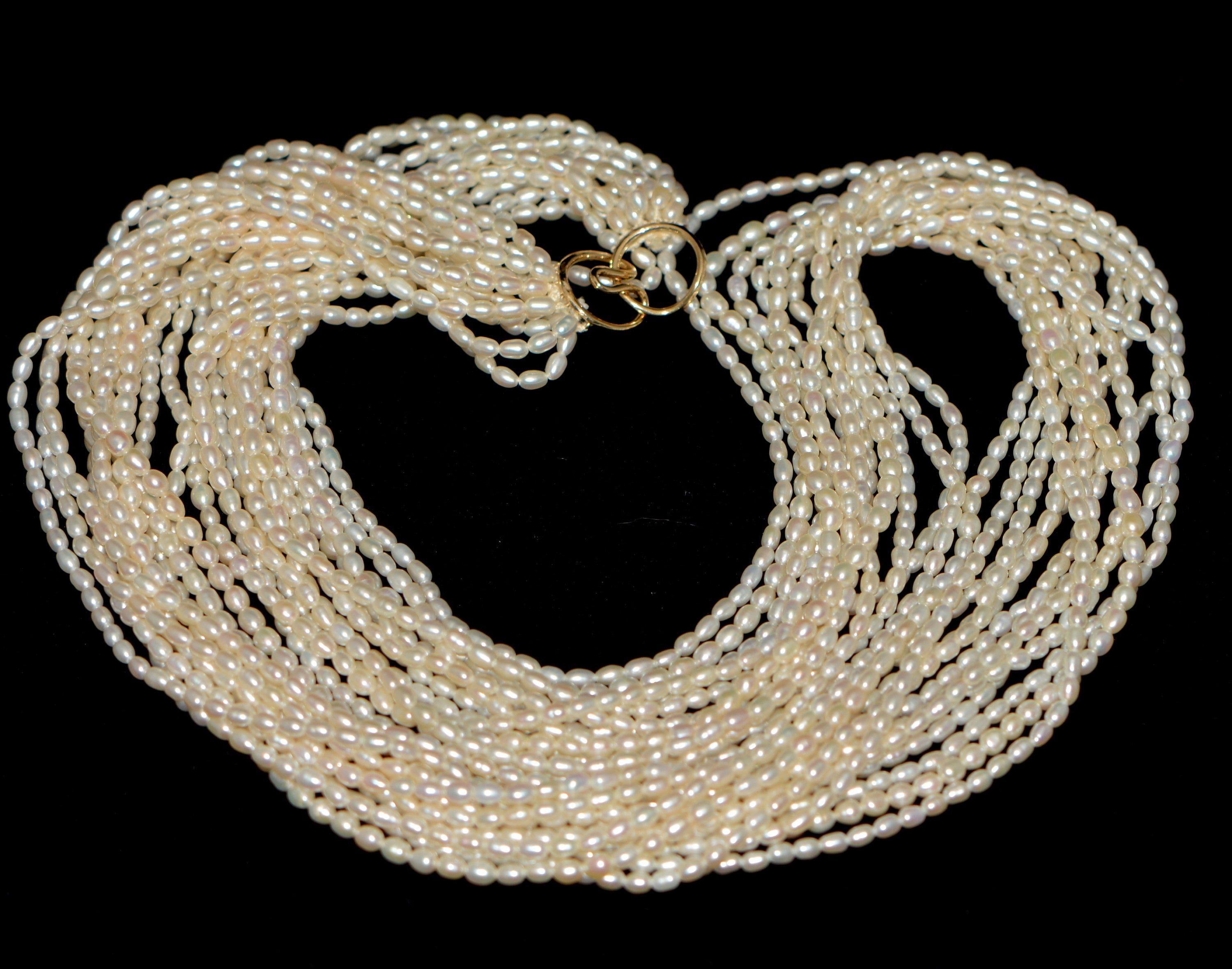 Vintage Long Natural Rice Pearl Necklace Vintage 60s Jewelry | Etsy