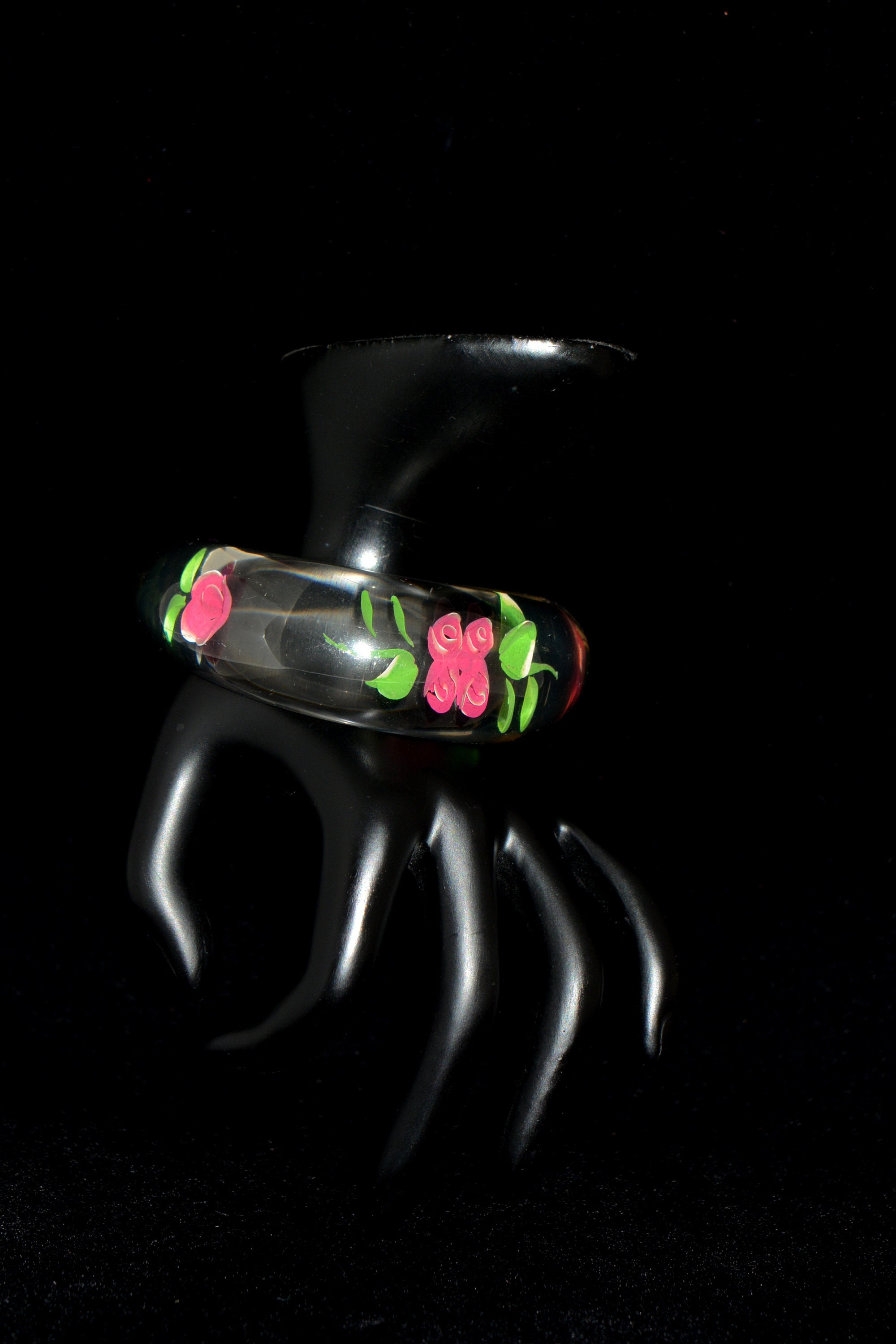 Vintage Wide Bangle Lucite Flower Bracelet Ts For Her Etsy