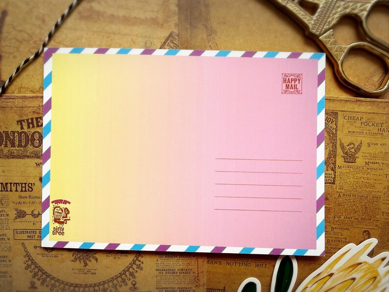 A6 Art Postcard - Vintage Illustration | Snail Mail, Happy Mail ...