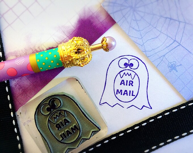 Ghost Rubber Stamp Halloween Rubber Stamp, Air Mail Stamp, Postcard ...