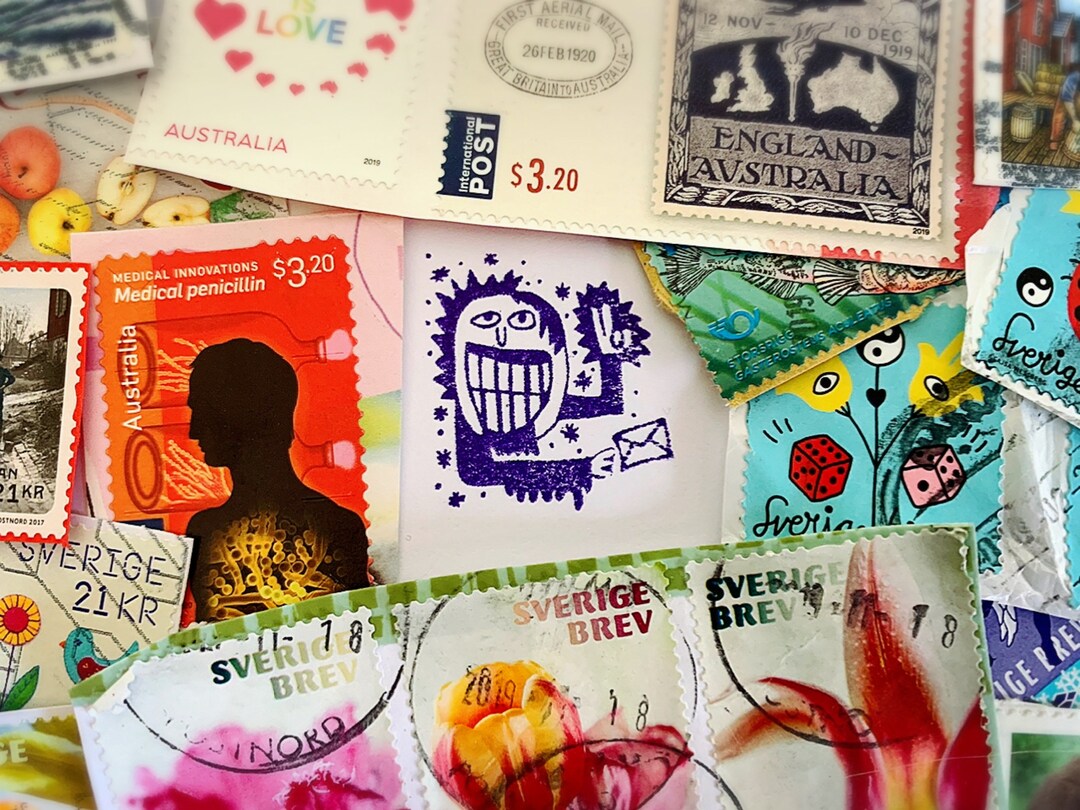 Letter Writing Rubber Stamp for Happy Mail Art Postcrossing Pen Pals ...