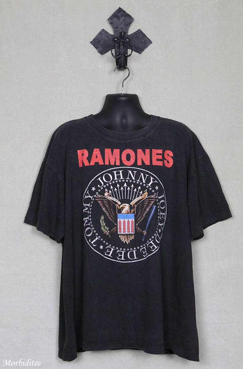 The Ramones T Shirt Vintage Rare Tee Shirt Faded Black Etsy