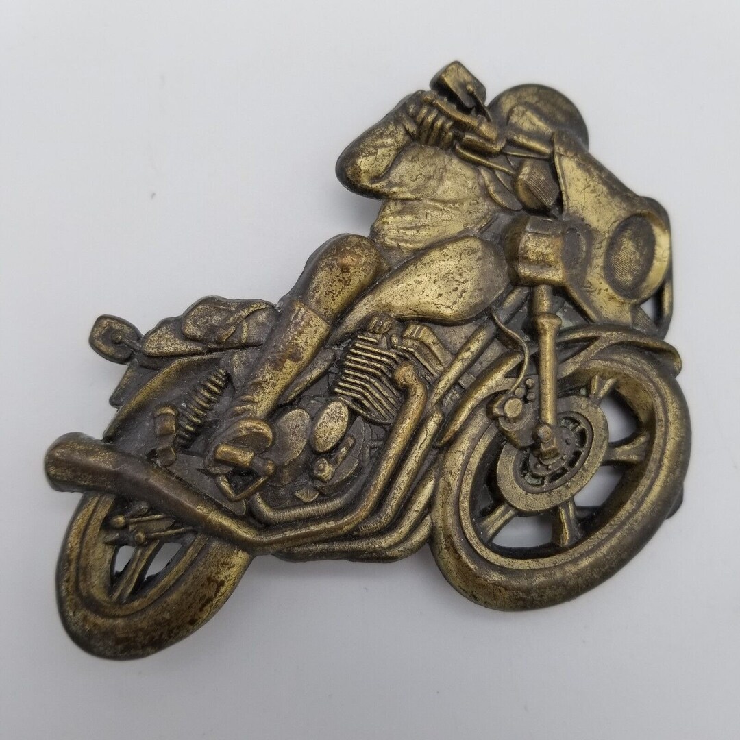 Biker Motorcycle Rider Belt Buckle Vintage USA Made - Etsy