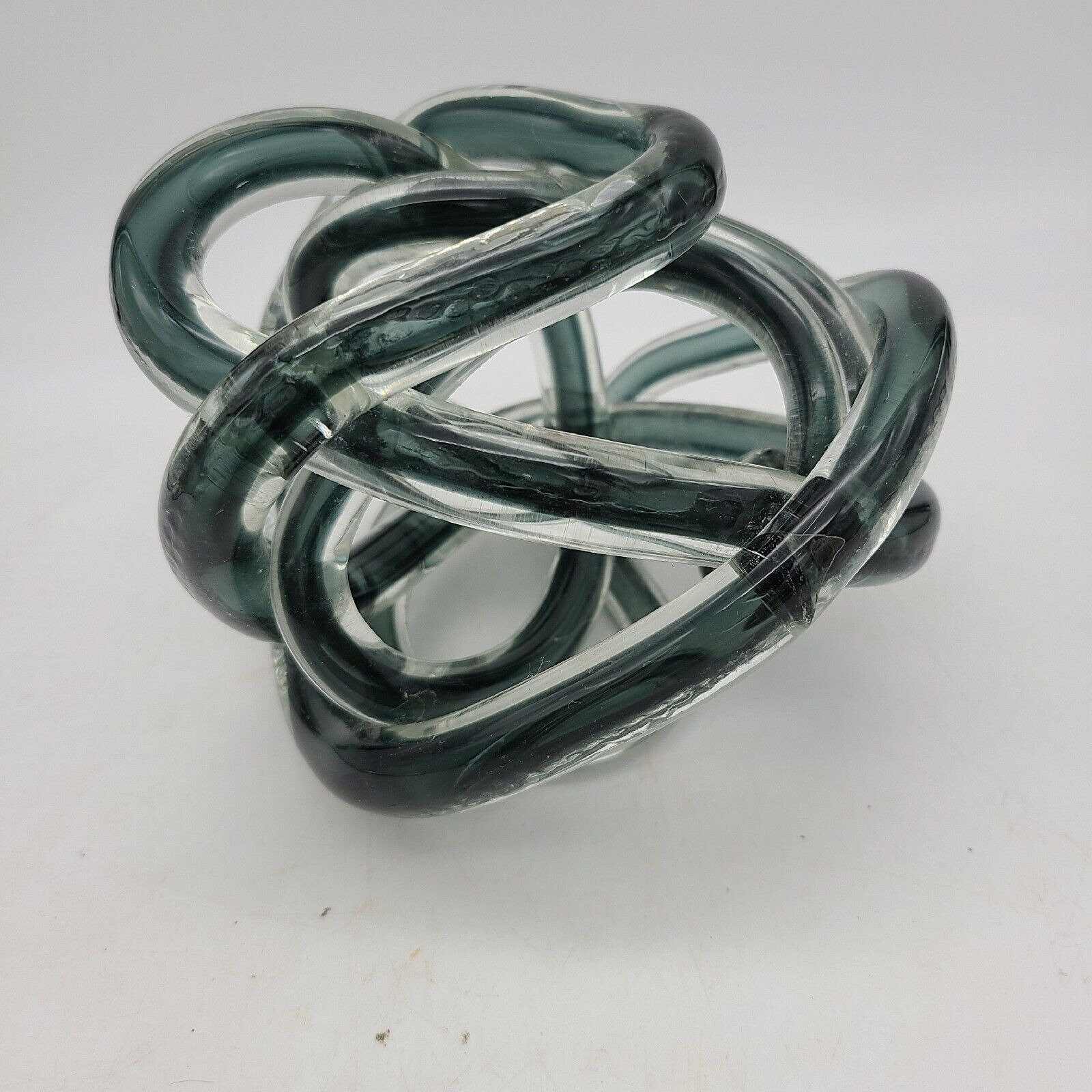 20th Century Murano Art Glass Twisted Rope Knot Somerso Gray ...