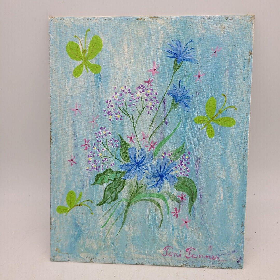 Toni Tanner "wild-wild Flowers" Original Acrylic on Board Painting 10 ...