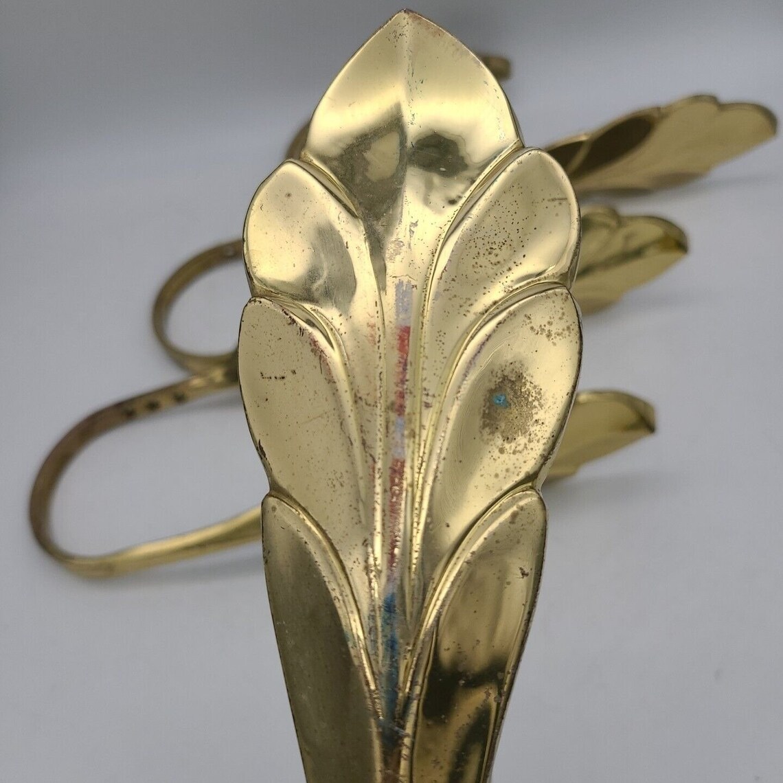 4 Lacquered Brass Brackets Curtain Rod Holders Wall Hooks Vintage MCM ...