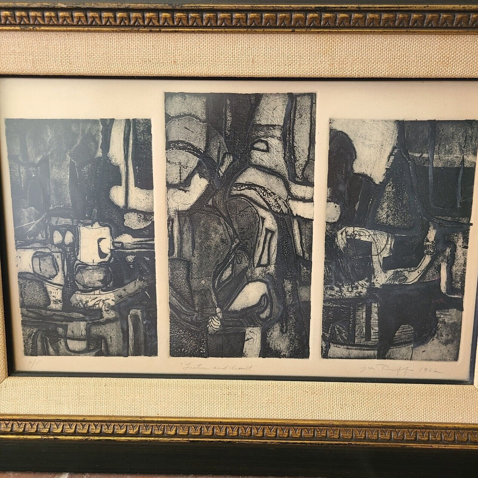 Joseph M. Ruffo Triptych Etching tristan and Iseult 1962 Signed ...