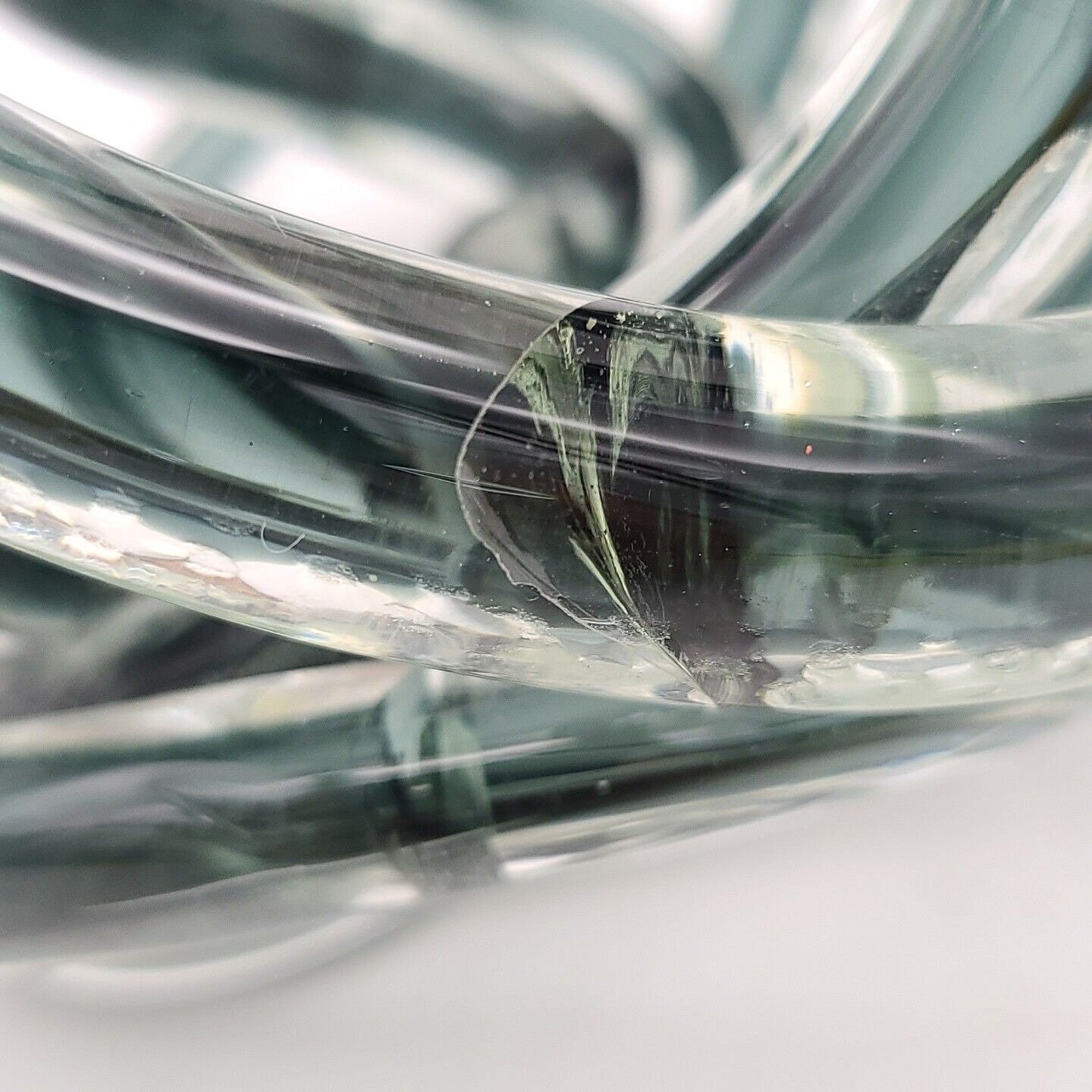 20th Century Murano Art Glass Twisted Rope Knot Somerso Gray ...