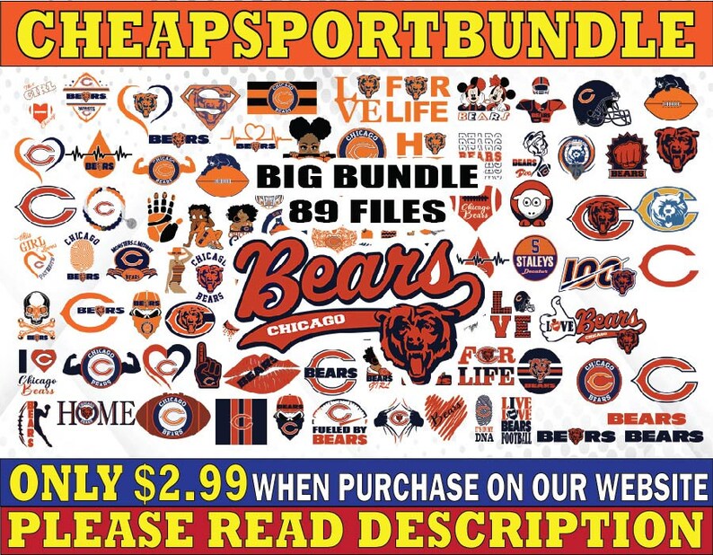 Chicago-bears Svg Clipart Bundle Cutting File NFL - Etsy Canada
