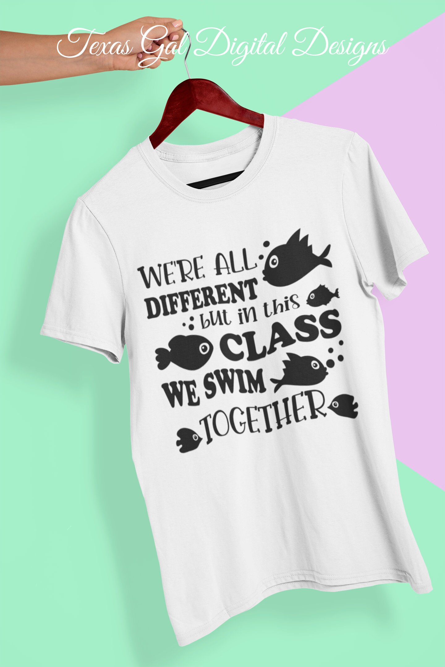 T-shirt Be We're All Different but in This Class We Swim - Etsy
